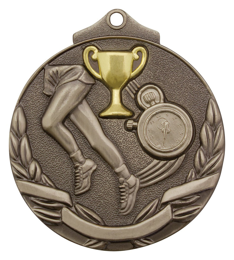 MT901S - Track Two Tone Medal Silver – The Trophy Store